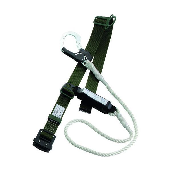 JIS T 8165規格品です。 用途 1本吊り専用（胴ベルト型）。 厚生労働省「墜落制止用器具の規格」適合品 胴ベルト型 第一種 使用可能質量(kg):100 最大自由落下距離:1.8m (落下距離:3.6m) 色:緑 胴ベルト幅×長さ(...