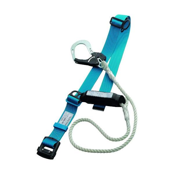 JIS T 8165規格品です。 用途 1本吊り専用（胴ベルト型）。 厚生労働省「墜落制止用器具の規格」適合品 胴ベルト型 第一種 使用可能質量(kg):100 最大自由落下距離:1.8m (落下距離:3.6m) 色:ライトブルー 胴ベルト...