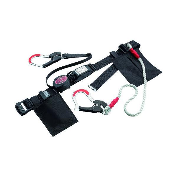 JIS T 8165規格品です。 用途 1本吊り専用（胴ベルト型）。 厚生労働省「墜落制止用器具の規格」適合品 色:黒 胴ベルト幅×長さ(mm):50×1220 フック口開き(mm):53 ランヤード寸法 長さ(mm)(フック含む):165...