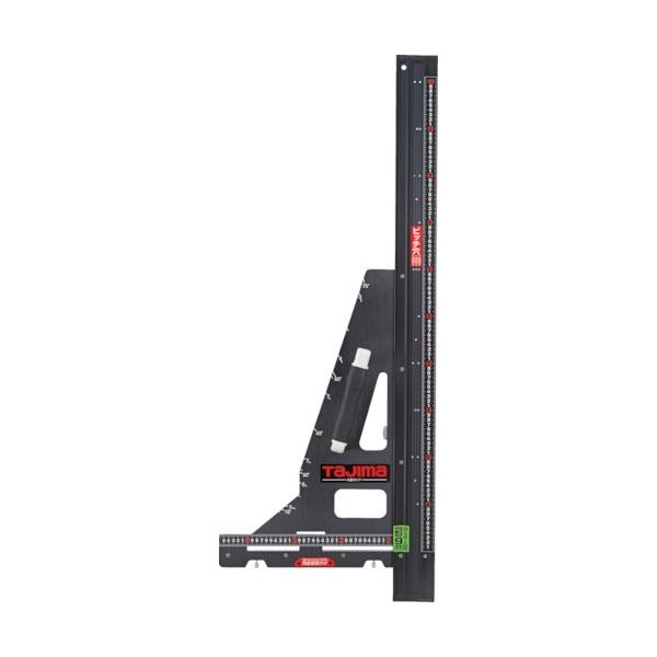 ■特徴 丸鋸ピッチ、ボードの割付が簡単にできるボード割付マーク付横目盛です。 簡易的に角度や勾配を確認できる勾配目盛です。 仕舞切りに便利な角度微調整機構を搭載しています。 軽くて丈夫な高精度アルミを採用しています。 底面に滑り止めゴムを埋...