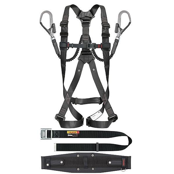 ●これさえ買えば間違いなし！ベーシック蛇腹式セット ●特長: ランヤード一体型ハーネス/胴ベルト/胴当てベルトの3点セット ●サイズ:S ●ランヤード種類:蛇腹ダブル ●セット内容:ハーネスGS黒蛇腹ダブルL2セット、胴当てベルトGAXW、...