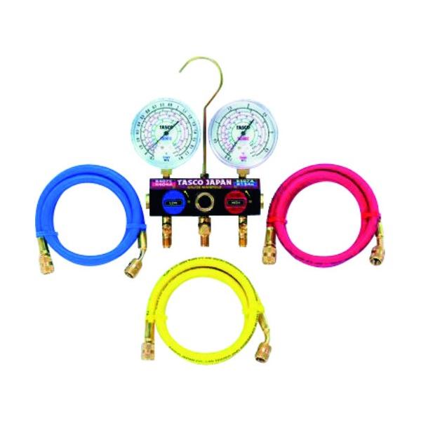 ■マニホールド:■ ゲージ取付ネジ…1/8″NPT ■ ホース接続ポート…1/4″ フレア（TA124W-1）（TA124WH-1） ■圧力計・連成計:ー0.1〜3.8MPa（TA141C-1） ■圧力計・連成計:ー0.1〜3.8MPa（T...