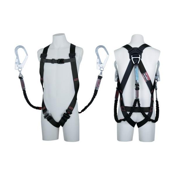 ■特徴 必要最小限のベルト構成のシンプル設計で、抜群の動きやすさを実現しています。 安全性能を保ちながらもツヨロンハーネスシリーズの最軽量モデルです。 ノビロンランヤードは、使わない時には短く縮んでいますので、移動時の引掛りを防げます。 ノ...