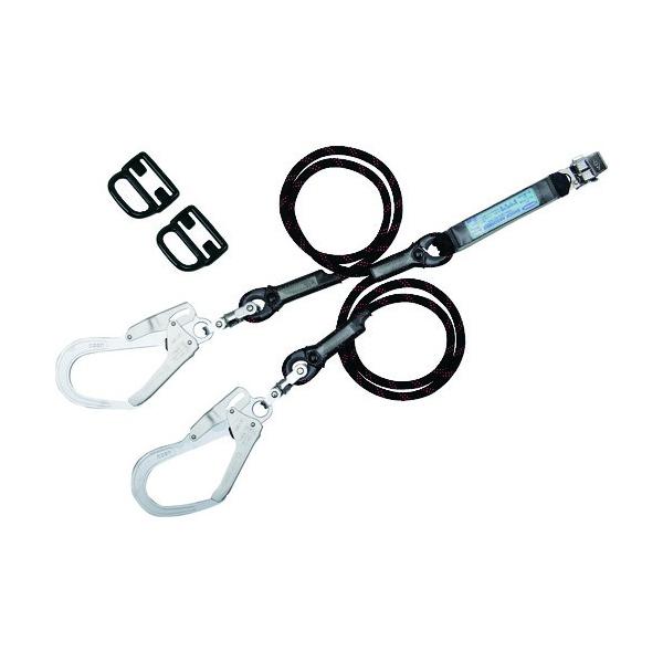 ■特徴 ブレードロープ付で型崩れ・縮みが少なくキンクが起きにくいロープです。 ツインランヤードです。 装備体重100kg以下の方用です。 軽量型です。 大口径フックには自在式スイベル付です。 第1種ショックアブソーバー付きで、ランヤードを腰...