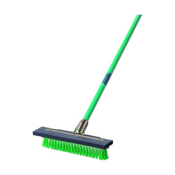 ■特徴 デッキブラシ、汚水取りワイパーを合体しました。 使いやすい幅広タイプです。  ■材質 柄:スチール（ポリエチレン接着被膜） 甲:スチール 毛:塩化ビニール（PVC） ●幅(mm):330 ●長さ(mm):1380    【重量】 1...