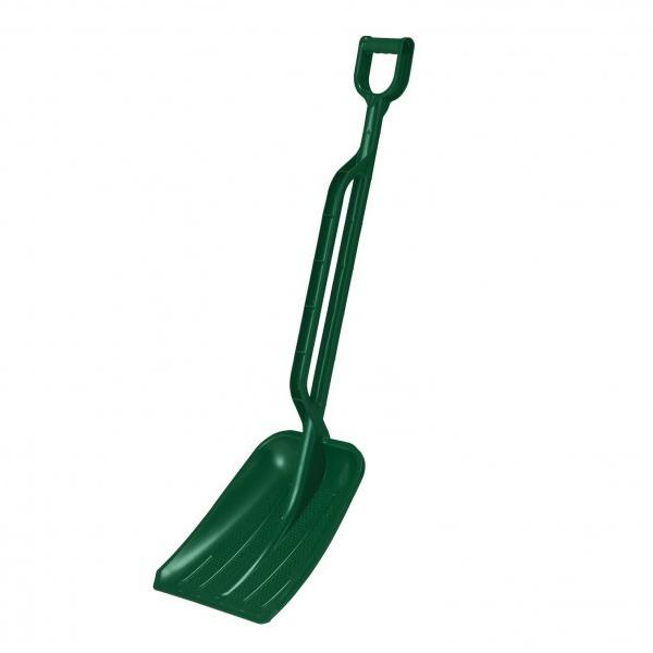 ●サイズ:W340×D216×H1157mm ●色:ダークグリーン ●重量:950g ●材質:ポリプロピレン ●特徴:柄にもハンドルがついたダブルハンドルで、除雪や溜まった雨水の処理作業などが安定して行えます。 樹脂製で軽く、強度のある一体...