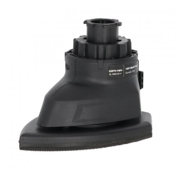 木材の表面仕上げ、木材・金属のコーナーや狭い場所のサンディングに18Vマルチツール専用サンダーユニット(仕様)本体(SL-18MCSD-A) ●無負荷回転数約:10000min-1 ●ストローク数:約20000min-1 ●オービットダイヤ...