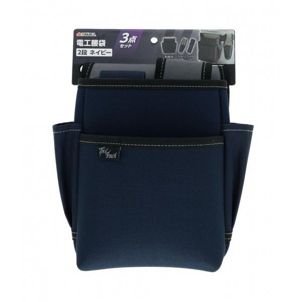 ●工具などの収納に ●便利な3点セット(仕様) ●電工腰袋・ツールケース/ベルト通し幅:60mmまで対応 ●ワンタッチベルト/ベルト調整範囲:120mmまで ●ベルト幅:48mm ●材質/本体:ポリエステル バックル:ポリアセタール(付属品...