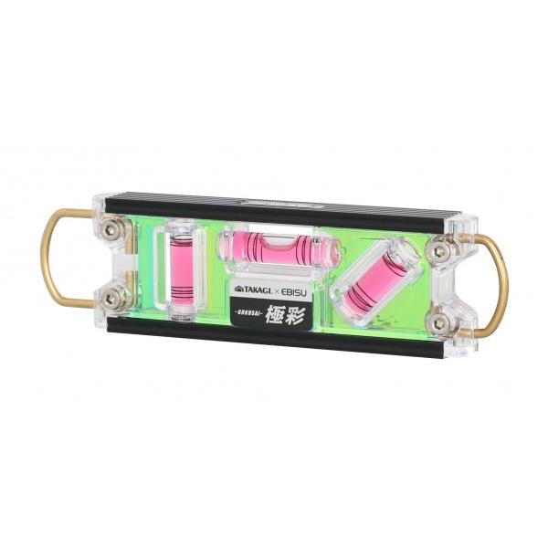 測定作業に鳶に捧げる極採色（仕様）  ●ポリカーボネイト樹脂  ●アルミ合金押出材硬化処理  ●アルマイト仕上げ  ●パイプ測定可能  ●超強力磁石1個付  ●4本線アクリル気泡管  ●45°付 ポケットレベル・カードレベル  【入数】 1...