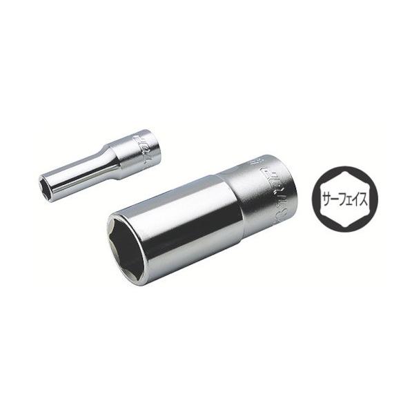 商品画像はイメージ画像です。実際とは異なる場合がございます。 差込角12.7mmです。 ソケットレンチ用サーフェイスディープソケットです。 用途 ボルトナットを傷めず作業できます。   【サイズ】 23mm 【入数】 1点 DS423