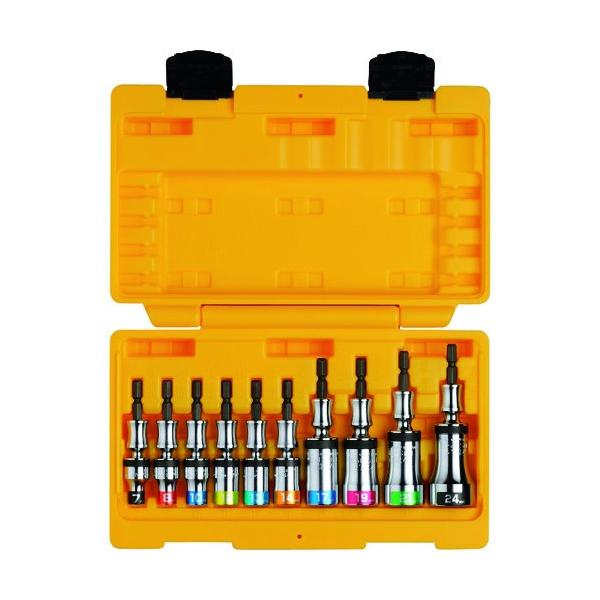 首振り角度30°のショートタイプのユニバーサルソケットです。 狭小スペースでの作業効率が更にアップします。 既存のユニバーサルソケットに比べ全長が短いので、さらに狭い場所でのボルト・ナットの脱着に最適です。 持ち運びに便利なケース付セットで...