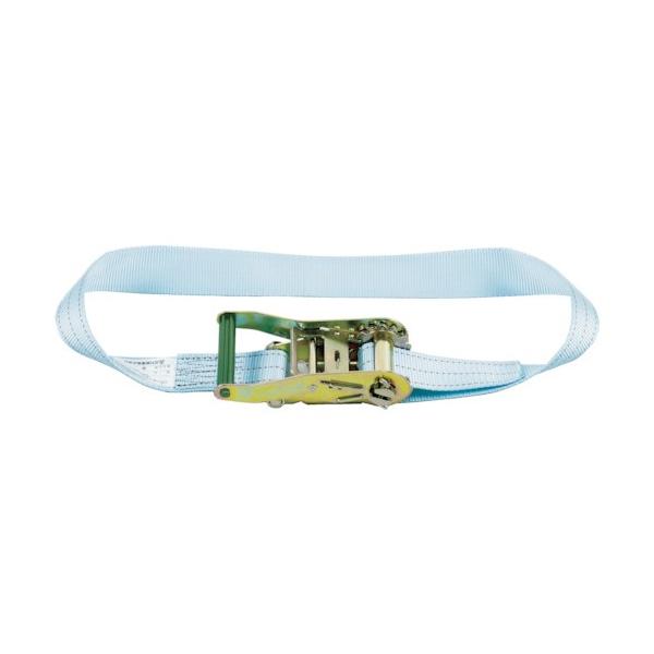 商品画像はイメージ画像です。実際とは異なる場合がございます。 ■特徴 ラチェット（歯車)式で簡単操作のベルト荷締機です。  ■用途 荷役運搬の安全化・効率化。  ■材質 ベルト:ポリエステル ラチェットバックル:スチール   【入数】 1本...