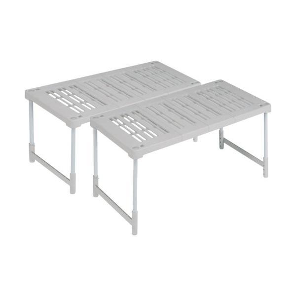 ●2段で使用時は、下段棚板の穴に入れれば、しっかり固定されます。●通気性抜群で湿気対策もできます。●つなぎ目部分に高さ調整機能が付いているので高さ約48cmI約80cmまで自由に調整が可能です。●脚部分に高さ調整機能が付いており、4段階の調...