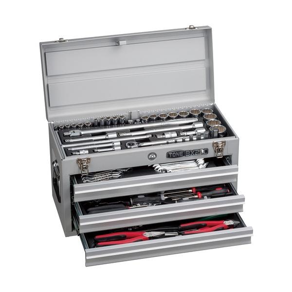 商品画像はイメージ画像です。実際とは異なる場合がございます。 差込角9.5mmと12.7mmを揃えた充実のデラックスセットです。 メカニックやメンテナンスに最適なセットです。 自動車整備用&amp;各種産業機械用 差込角9.5mm(3/8i...