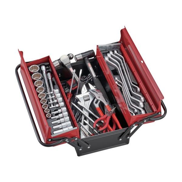 工具を厳選し、各種産業機械の整備に適したセットです。 ヘキサゴンソケットを含んだセットです。 各種産業機械用 差込角12.7mm(1/2inch) 入組数 57 入組品番 ソケット（12角） 4D-13 4D-14 4D-17 4D-19 ...