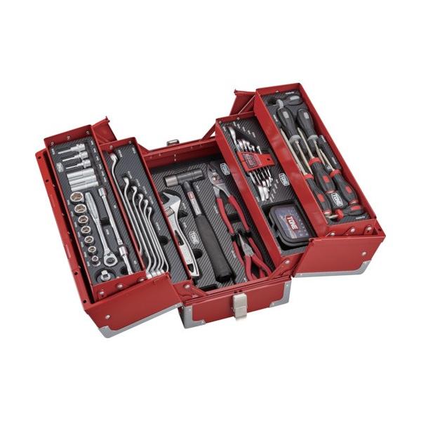 自動車整備用として様々な場面で活躍する充実のセットです。 サイズや製品番号表示で整理整頓と紛失防止を可能にします。 自動車整備用&amp;各種産業機械用 差込角9.5mm(3/8inch) 入組数 74 入組品番 ソケット（6角） 3S-0...