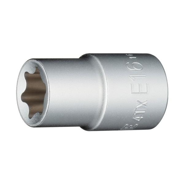 商品画像はイメージ画像です。実際とは異なる場合がございます。 E型トルクス?ソケットです。 自動車整備に最適です。 呼びNo.:E16 先端寸法(mm):18.3 差込角(mm):12.7 全長(mm):40差込角:12.7sq 先端規格:...