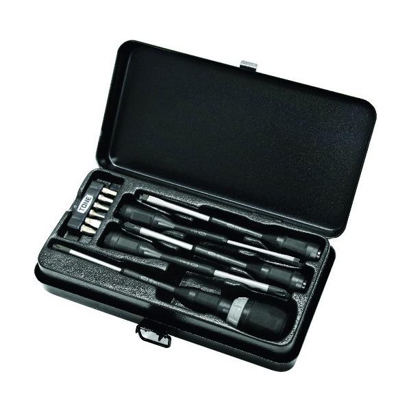 ■特徴 差替式ボールラチェットドライバーをケースに入れたコンパクトなセットです。 ラチェット機能付ボールタイプのラチェットドライバーに5種類の交換軸と使用頻度の高い6個のビットをセットしました。 スタビーラチェットドライバーとしても使用可能...