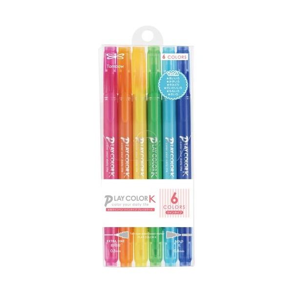 色数豊富なツインタイプの水性カラーサインペン。 細かい字もツブレない超極細芯と、丈夫さ40％アップでいつまでもベストな太さが続く新太芯 カラー内容:きいろ、きみどり、みずいろ、あいいろ、ももいろ、だいだいいろ インク種類:水性染料インク イ...