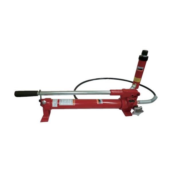 ■特長 シリンダ、手動ポンプ、油圧ホースのセットです。  リターンスプリング内蔵型のため、スムーズな作業を行えます。  ラムカプラとプランジャーサドルが付いた単動式シリンダです。  ヘッド部、シリンダ部、ベース部のねじにアタッチメントなどを...