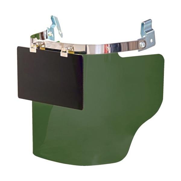 ■特長 耳まで覆う大型防災面のため、顔だけでなく耳まで保護できます。  アダプター併用でさまざまなヘルメットに取付可能です。  正面が平らな角型レンズです。  ■用途 化学工場・薬品・グラインダー作業。  ■仕様 装着:ヘルメット取付 レン...