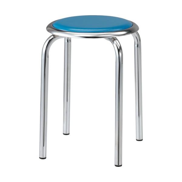 ■特徴 脚部はメッキ仕上げで高級感があります。 スタッキングが可能です。（4脚まで）  ■材質 座部:鋼板（クロームメッキ）、合板・ウレタンフォーム 脚部:φ25.4mmスチールパイプ（クロームメッキ） ●張地:ビニールシート張り ●色:ブ...