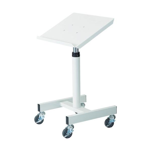 ■特徴 ロック機構を内蔵しており作業中でも簡単に高さ調節が可能です（20ｍｍピッチで10段階）。 天板傾斜機能により座り作業から立ち作業まで対応可能な作業補助台です。 組立式、ロック機構付昇降調節、天板傾斜機能、キャスター付スタンド  ■用...