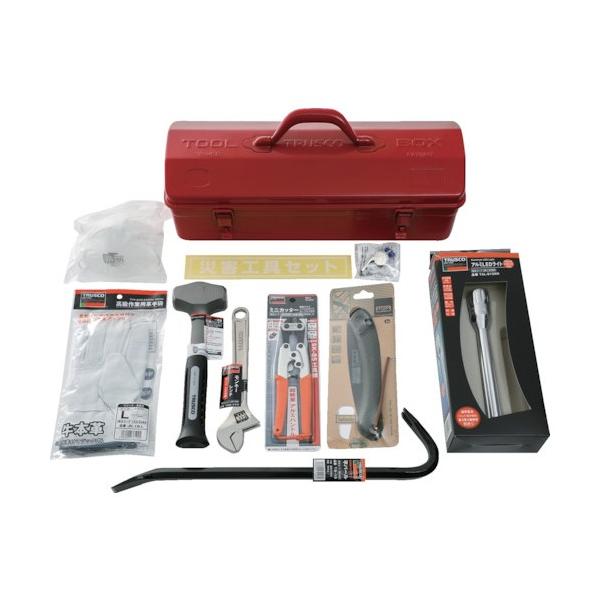 ■特徴 場所を選ばず、工場などで数ヵ所に設置できるコンパクトなセットです。 地震発生時の緊急脱出用として必要最低限のツールを搭載しています。  ■仕様 災害救助用品10点  ■材質 ケース本体:スチール ●有効内寸(mm)幅×奥行×高さ:4...