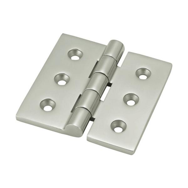 ■材質 本体:ステンレス（SUS316） ●全長(mm):100 ●幅(mm):100 ●厚み(mm):6 ●ねじ穴数:6 ●穴径(mm):6 ●耐荷重(kg)2個使用時:85 ●穴径:M6サラアナ ●木ねじ入数:- ●D2(mm):18 ...