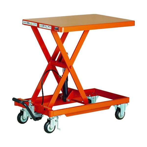 商品画像はイメージ画像です。実際とは異なる場合がございます。 ■特徴 手押しハンドルがないため、長尺物などの作業台として使用できます。 テーブルの下降は、レリーズハンドル（テーブル下降装置）で簡単に操作できます。 急降下防止バルブ付です。 ...