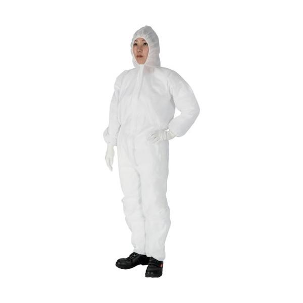 商品画像はイメージ画像です。実際とは異なる場合がございます。 ■特徴 通気性に優れ、不快なムレを軽減します。 生地が柔らかく作業がしやすいです。 腰・手首・足首・フードにゴム付で異物の侵入を防ぎます。 ファスナーはそのまま捨てられるプラスチ...