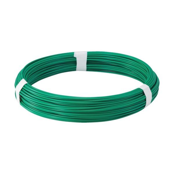 商品画像はイメージ画像です。実際とは異なる場合がございます。 ■特徴 ビニールをなまし鉄線に被覆しています。  ■用途 各種結束に。  ■材質 なまし鉄線 表面処理:ビニール被覆 ●被覆カラー:緑 ●番手:18 ●線径(mm):1.2 ●線...