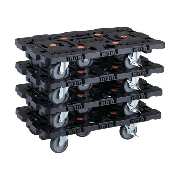 ■特徴 ４台セットのお買い得品です。 メッシュ構造の採用で、軽量で移動が簡単です。 縦・横方向に連結が可能です。 エラストマー樹脂車輪の採用でタイヤ痕がつくのを軽減します。 薬品や溶剤にも侵されにくく耐久性に優れています。 滑り止めゴム：7...