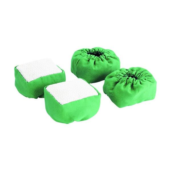 ■特徴 底面突起付で滑りにくくなっています。 内側にも突起を付けて、滑りにくくなっています。  ■仕様 適合脚サイズ：約6×4cm  ■材質 袋:ポリエステル・綿 底面突起:塩化ビニール ●色:緑 ●タイプ:ゴム ●適合機種トラスコ:THK...