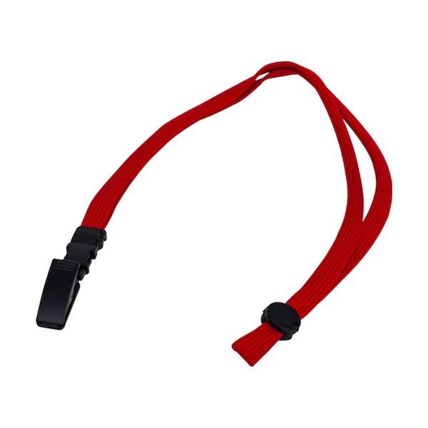 ■特長 スッキリシンプルなクリップ式です。  ■仕様 色:レッド 幅(mm):10 長さ(mm):490 ヒモ厚み（mm）:約2 スッキリシンプルなクリップ式です。   【入数】 1点 31274RED