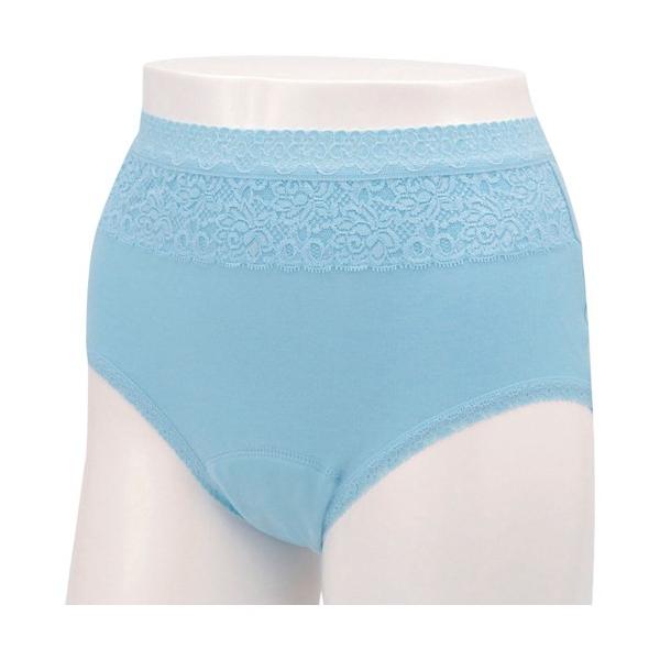 ■特徴 ●吸水性・速乾性・消臭性に優れています。 ●おしゃれなフロントレースタイプです。  ■仕様 ●婦人用 ●材質：本体／綿100％、レース／ナイロン・PU（ポリウレタン）、吸水布／ポリエステル・レーヨン、防水布／ポリエステル100％PU...