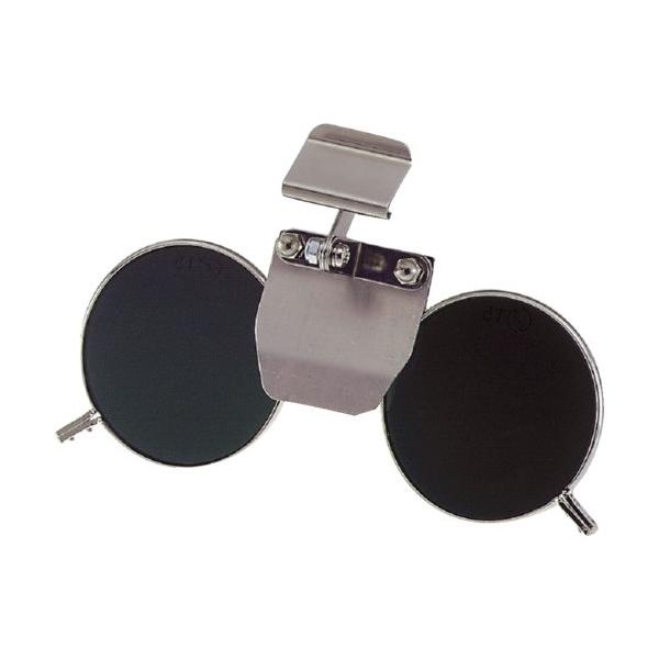 ■特徴 遮光レンズ品揃えNo.1お探しの番手が見つかります！ JIS#1.2〜13、コバルト＃3、4、5 鼻部金属板仕様、金具フレームオール金属製で堅牢な作りです。  ■仕様 ヘルメット取付フロント形JIS遮光めがね Φ50メタルフレーム ...