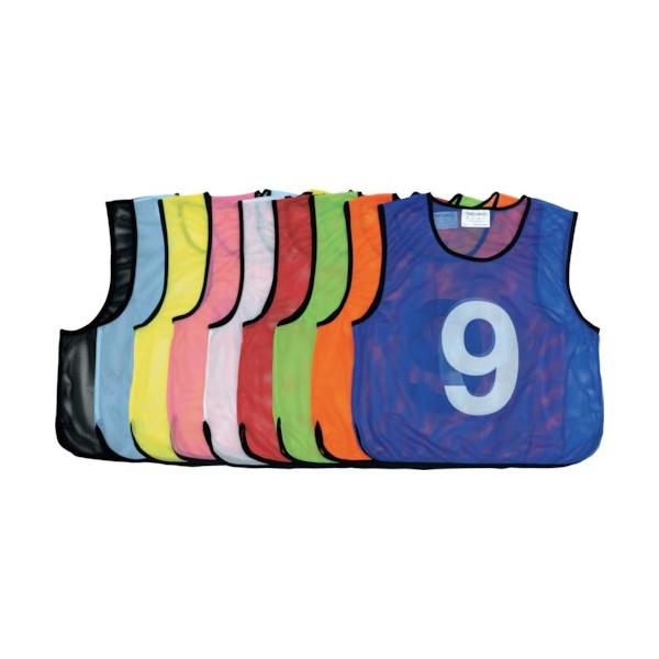 ■特徴 ●ジュニアサイズ・10枚セット●首周り前を少し大きく開けて動きやすいデザイン●番号は胸・背の両面プリントです  ■用途 各種イベント  ■仕様 ●カラー：赤●No.11〜20、同色10枚組●ジュニア用サイズ●縦52×横45cm●重さ...