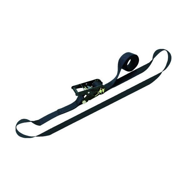 ■特徴 エンドレス形状・両端アイ形状・その他端末金具形状があり、さまざまな結束固定シーンに対応できます。  ■用途 トラック荷物の固縛に最適。また、ベルトが黒色で目立たない為、舞台装置用に。  ■仕様 ラチェットバックル式タイプ バックル黒...