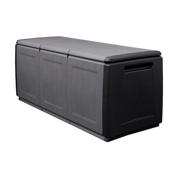 ■特長 洗練されたツートンカラーがおしゃれな樹脂ストッカー 両サイドに運びやすい穴が付いたデザイン ■用途 収納 ■仕様 色:グレー 間口(mm):1380 奥行(mm):530 高さ(mm):570 天板色:グレー   【重量】 12.8...