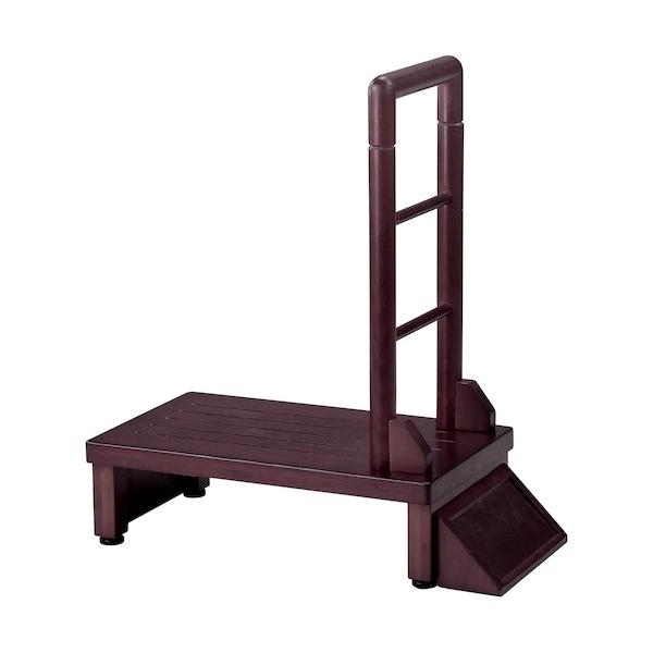 ■特長 玄関などへの段差を減らして楽に昇り降りができる踏み台。  手すりが付いて足の悪い方等の負担が大幅に軽減します。  玄関台の下は靴の収納スペースとして活用でき、空間を有効活用できます。  玄関台は表裏の無い両面仕上げで、左右どちらの向...