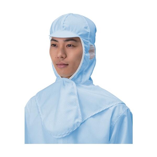 ■特徴 ●従来素材の約3倍の通気性がある特殊断面素材の採用により、快適な着用感を実現したクリーンフードです。 ●フードの前合わせ部分に脱落防止ホックを採用していますので、破損して異物となる可能性が極めて低くなっています。  ■仕様 ●使用環...