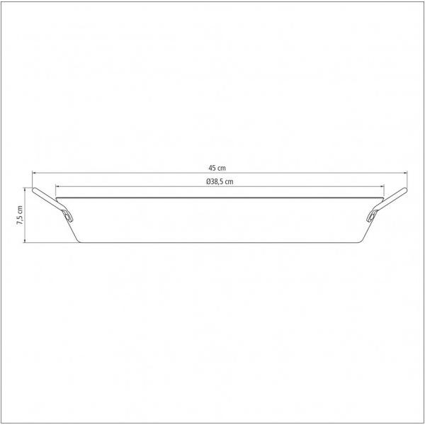 ●Loretoのパエリア鍋。 ●Loretoのパエリア鍋。 ●食洗機対応。 ●商品サイズ(約):直径380mm、450×385×75mm ●商品重量(約):1000g ●材質:メタリックグラファイトハンドル   【入数】 1個 20125038