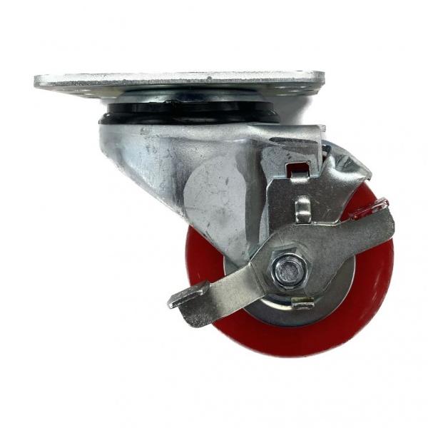 形状:ブレーキ付き自在 車輪幅(mm):32 許容荷重(kg):100 プレート寸法(mm):(全寸)95×79、(穴)75×45 材質(車輪):ウレタン 車輪:3インチ 取付高(mm):102   【入数】 1個 PA503S2BRed