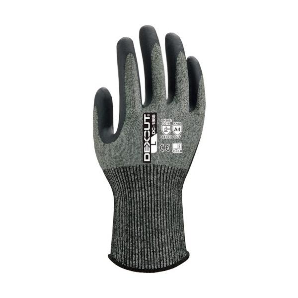 商品画像はイメージ画像です。実際とは異なる場合がございます。 ■特徴 独自開発の繊維により、超薄手の18ゲージながらEN388：2016でレベルDを実現した、高い耐切創性を持つ手袋です。 タッチパネル対応で、着用したままでもスマートフォンや...