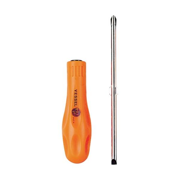 ■特徴 手のひらにフィット、エルゴノミックハンドルです。 1本で2サイズ使えます。  ■仕様 差替軸は焼入加工  ■材質 軸:クロムバナジウム鋼 グリップ:ポリプロピレン ドライバ、ネジ回し  【入数】 1点 NoTD410