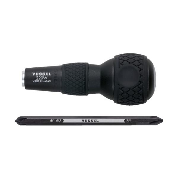 電動ドライバー用ビット（対辺6.35mm）を差し込んで、ハンドドライバーとして使用できる“ボールグリップ ビット差替えグリップ”と、3サイズに対応する“コンビPLUS”ビットのセットです。 グリップは使い慣れたボールグリップです。 ビットは...