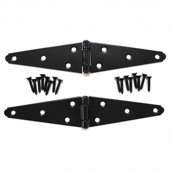 【商品説明】 黒色焼付塗装のカントリー金物 重厚な雰囲気を演出します。  木製の扉の取付けにご使用ください。   規格:125mm  【材質】 鉄  【付属品】 木ネジ皿#10x1"x16本 その他丁番 蝶番 ちょうつがい ヒンジ  【サイ...