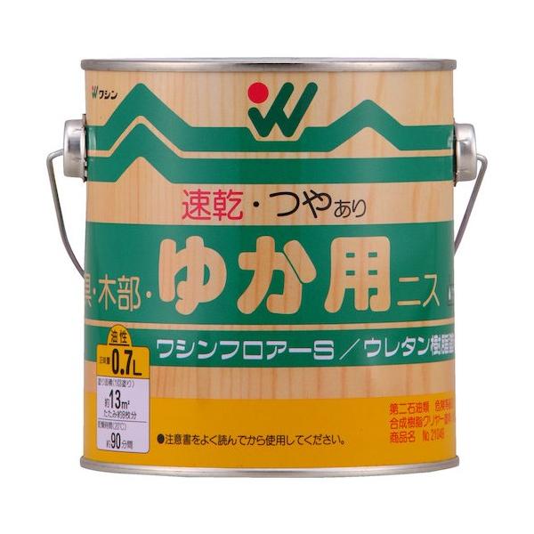 無垢材床用のニス・丈夫な塗膜ですべりにくい仕上がりに・油性 ●用途:屋内の木の床、屋内木部（階段、家具、建具など） ●乾燥時間:約 90 分/20℃ ●0.7L塗り面積（1回）約13m2（タタミの広さ約8枚分） ●うすめ液:ペイントうすめ液...