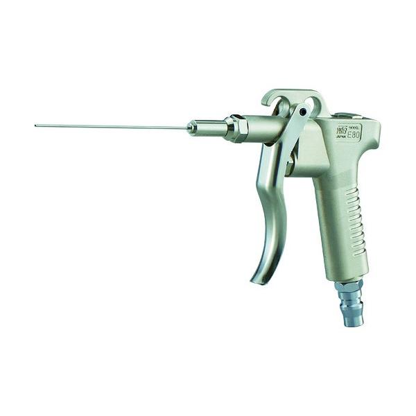 ■特徴 引金の長さを長くすることによって女性も力を加えずに引金が引きやすくなりました。  ■用途 一般生産工場、食品工場でのダスト作業に。  ■仕様 最高使用圧力：1MPa エアホース接続：上下両用可能 ●ノズル長さ(mm):95 ●ノズル...